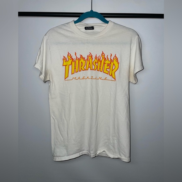 Thrasher | Shirts | Thrasher Magazine Mens Classic White Flame T Shirt ...